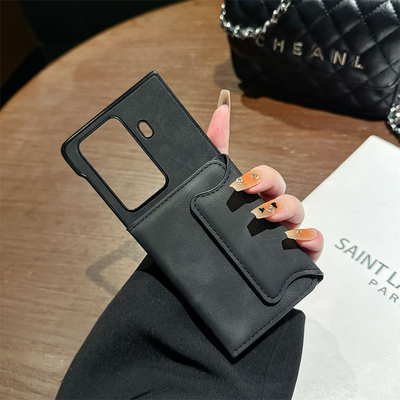 适用华为MateX5手机壳折叠屏X3商务vs2插卡套X2轻奢XS支架MateXs羊巴皮小众便携X3典藏版高级感可放小卡照片