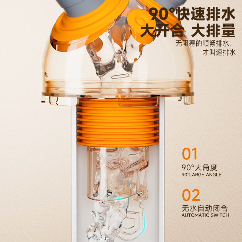 厨房下水管三通地漏三通分流器净水器集成防臭器排水管五通接头