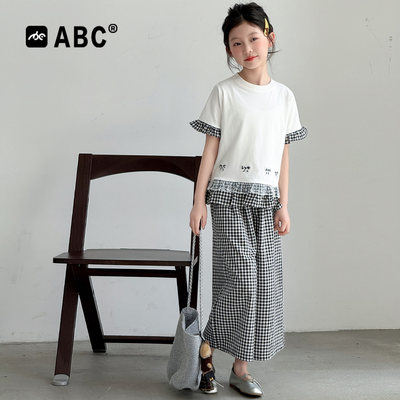 ABC女童夏季韩系甜美两件套