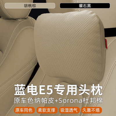 蓝电e5plus汽车用品专用头枕一对原厂腰靠套装内饰配件护颈枕靠背