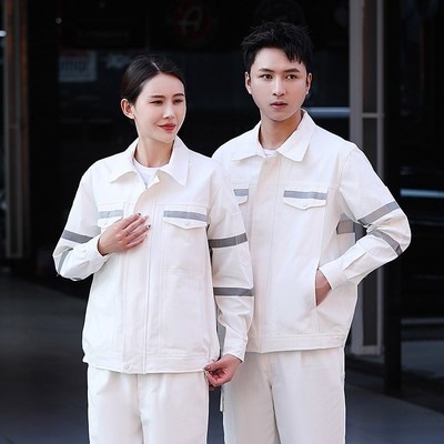 纯棉工作服套装男女中海油电焊服防烫耐磨加厚煤矿加大反光条焊工