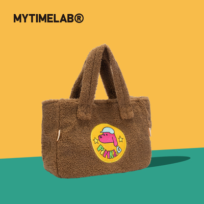 MYTIMELAB摩太潮玩超能量水氧气生活刺绣手提包秋冬毛绒大容量包
