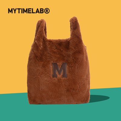 MYTIMELAB摩太潮玩M字母毛绒包时尚手提秋冬通勤可爱腋下包大容量