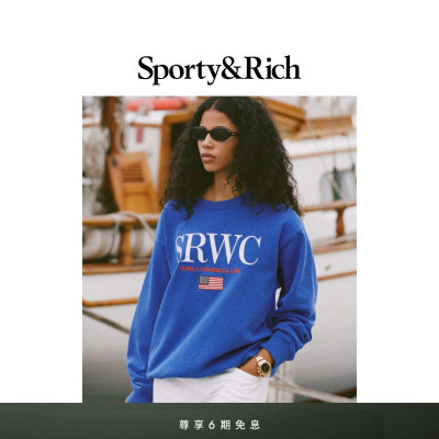 Sporty&Rich Nautical系列男女同款潮酷美式字母休闲卫衣上衣