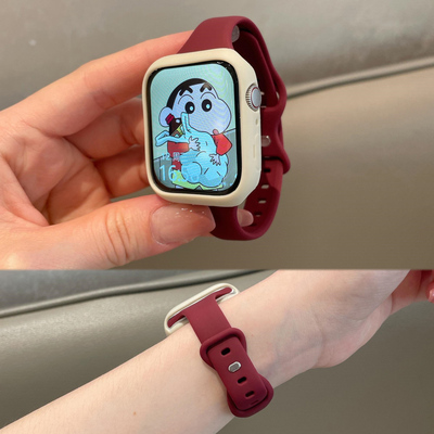 适用华为Fit3手表fit4/2新款小蛮腰液态硅胶表带软壳苹果S11透气iwatchS109小米9Pro腕带8pro红米watch54夏天