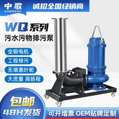 污水泵潜污泥浆三相55KW排污380V4级电机耦合潜水泵大流量