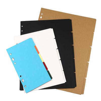 热销办公文具250g卡纸活页索引A5A6分类纸4孔A4隔页9孔B5分页纸
