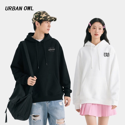 puixxURBAN OWL潮牌卫衣宽松圆领字母长袖男女情侣美式休闲上衣