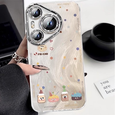 适用华为pura80pro手机壳女新款p80夏天高级感p60自带镜头膜p60pro小清新pura70超好看p50防摔p40超薄保护套