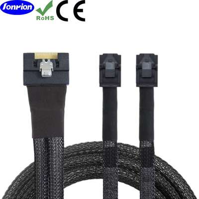 Slimline 8654 8i 74P PCIE4.0 转2个NVME SAS8643服务器连接线