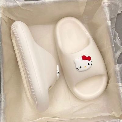 可爱卡通kt猫A外穿hellokitty拖鞋女厚底踩屎感洗澡室内防滑软拖