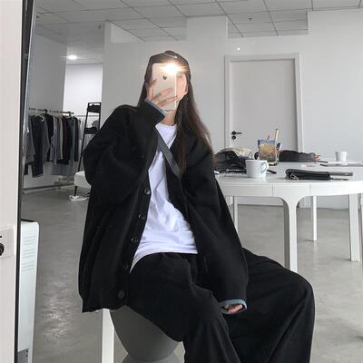 四喜家春季开衫毛衣 慵懒宽松针织外套 韩版通勤风女毛衣 SXN1050