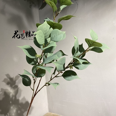 绿色仿真树叶插花素材棕色焦糖色乌桕叶菩提夜绿化工程树叶