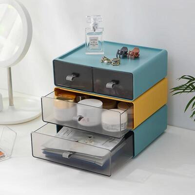 in风桌R2395；R抽屉式化妆品收纳盒办理公室整盒可面叠加分格杂s