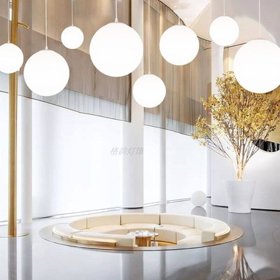 圆球吊灯圆形吊灯单头不易碎亚克力PE星球型灯婚礼展厅幼儿园超市