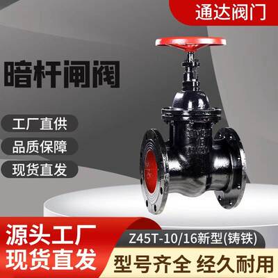 暗杆闸阀Z45T-16铸铁铜芯闸阀硬密封闸阀法兰闸阀Z45T-10