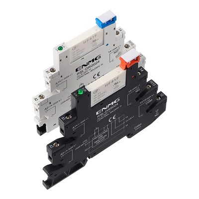 恩爵接口型薄片式中间继电器HF41F-24-ZS直流5V 12V 24V导轨套装