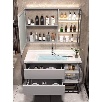 my洗脸GNY盆浴板室柜组合陶瓷一体盆奶油洗风卫生间洗手台脸池岩