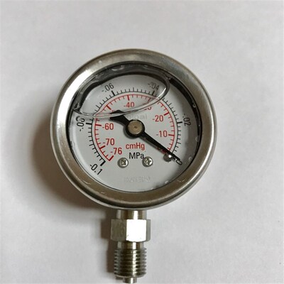 40mm 不锈钢耐震真空表 ZNB-40Z -0.1-0mpa -76-0cmhg 径向 m10x1