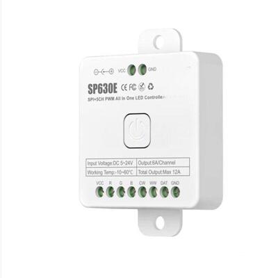 SP630E音乐蓝牙幻彩5合一控制器PWM+SPI幻彩RGB多功能控制器5-24V