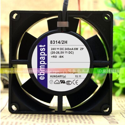 正品德国ebmpapst 8314/2H 8032 24V 245mA 6W ZP 8CM 变频器风扇