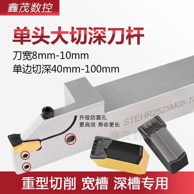 单头小脚丫切槽数控刀片DT10-R0.8配STEHR/L25/32/40方大切深刀杆