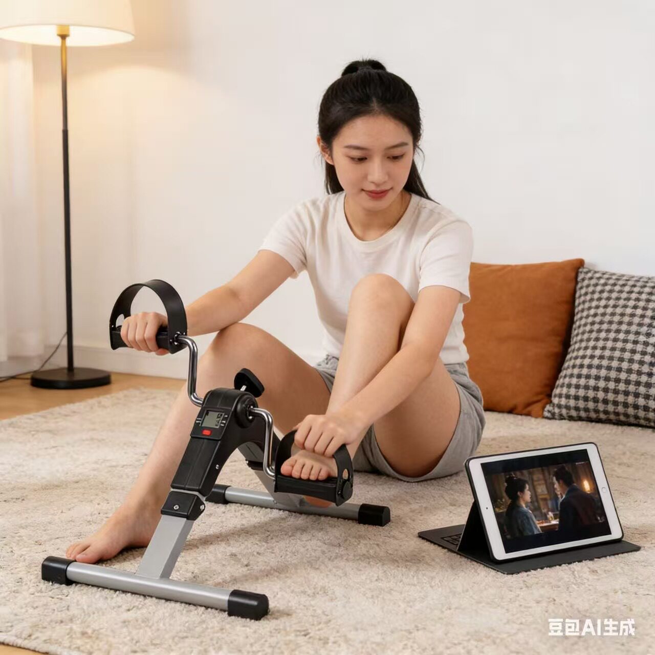 迷你健身车折叠脚踏车老人室内腿部训练器美腿机运动器材多功能