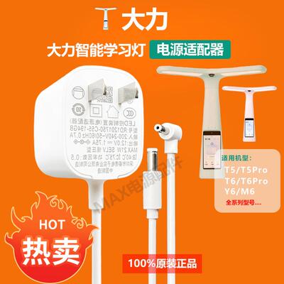 原装大力智能DLSD-Y6/T5T6Pro读写学习台灯适配器充电器电源线12V