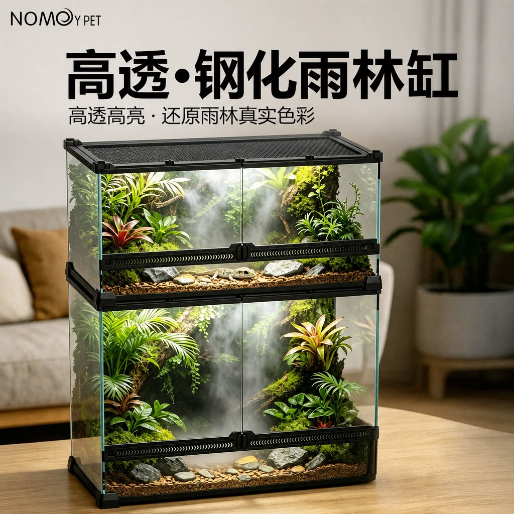 nomo诺摩角蛙睫角生态缸前开门雨林玻璃盒蜥蜴守宫蟹树蛙饲养箱