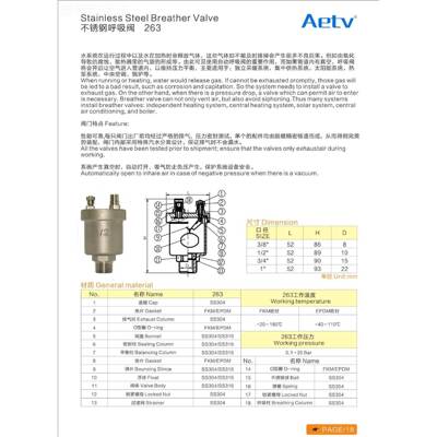 AET6V不锈钢呼吸阀23 1寸丝口呼阀 吸真WZX空破排气阀带滤网呼吸