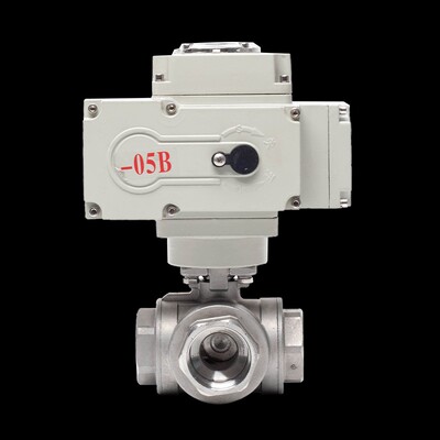 电动三通丝扣调节220v球阀门DN15 25 304不锈钢工业级Q91F-16P