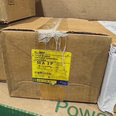 Square D HLL HLL36050 3 Pole 50 Amp 600V PowerPact Circuit B