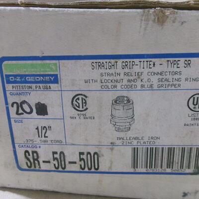 New Box of 20 OZGedney SR50500 12 Straight GripTite Type SR