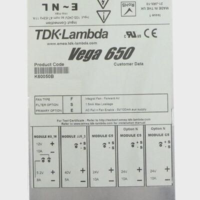 TDKLambda K60050B Power Supply Vega 650 UltrafleXtreme Spect