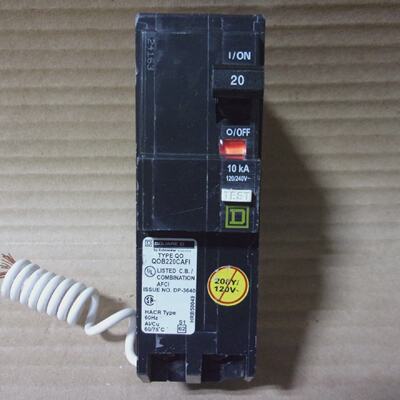 NEW Square D QOB220CAFI 2 Pole 20 Amp 240V AFCI Circuit Brea