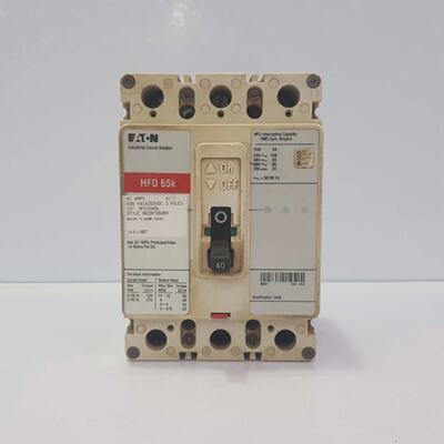 EATON HFD3040L 3POLES MOLDED CASE CIRCUIT BREAKER HFD 65K