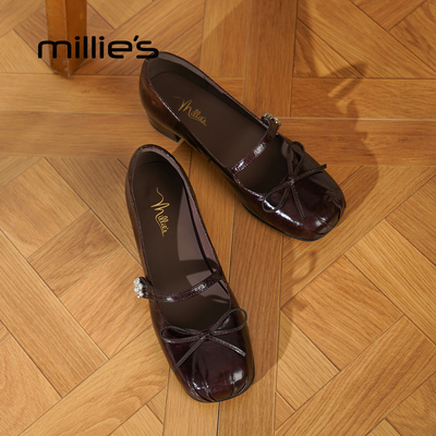 millies妙丽秋款气质玛丽珍鞋