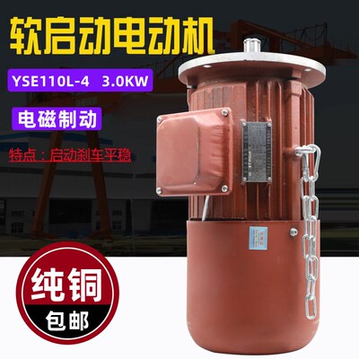 龙门吊大车行走河南合一YSE110L4 30KW电磁制动三相软启动电机