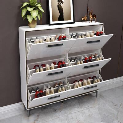 轻奢鞋柜家用门代口入RTN户薄19cm进门翻斗现简约烤漆超窄收纳鞋