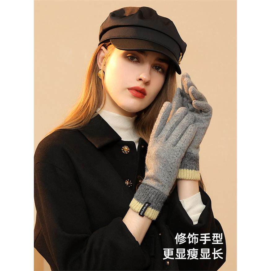 羊绒保暖手套女士冬季加绒加厚电瓶车防寒户外骑行可触屏2025新款