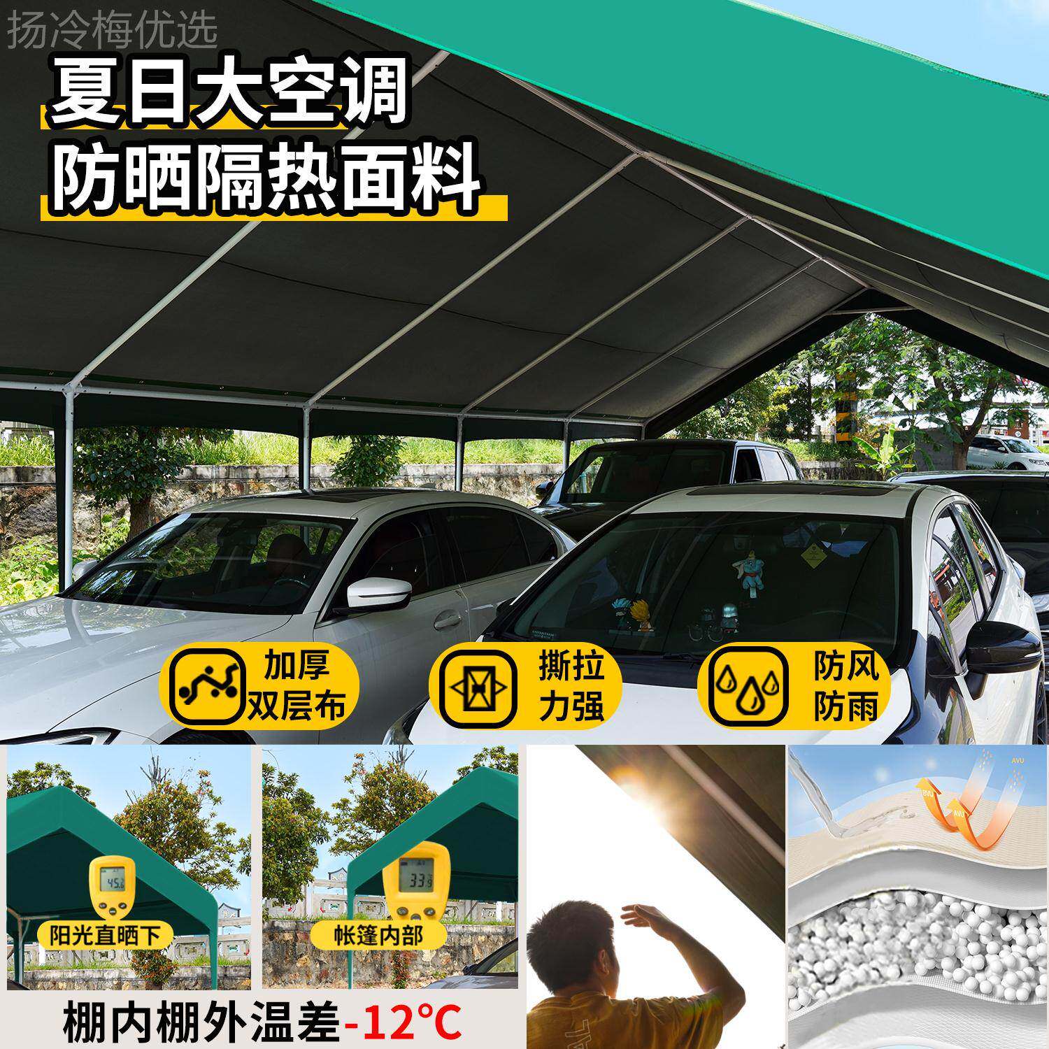 户外防晒停雨车棚家用室外汽车遮阳移动车BDS篷棚简易车库棚帐篷