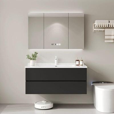 新款现代简约橡木烤漆智能浴室柜组合陶瓷一体盆卫生间洗手洗脸盆