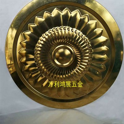 厂家直销304不锈钢罗马柱配件向日葵花钛金玫瑰金欧式冲压门花