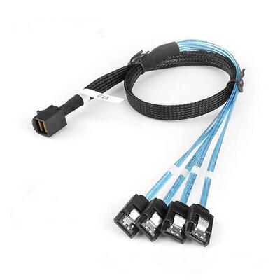 全新12Gb/S MINI SAS线SFF-8643转4SATA一拖四阵列卡长1米数据线