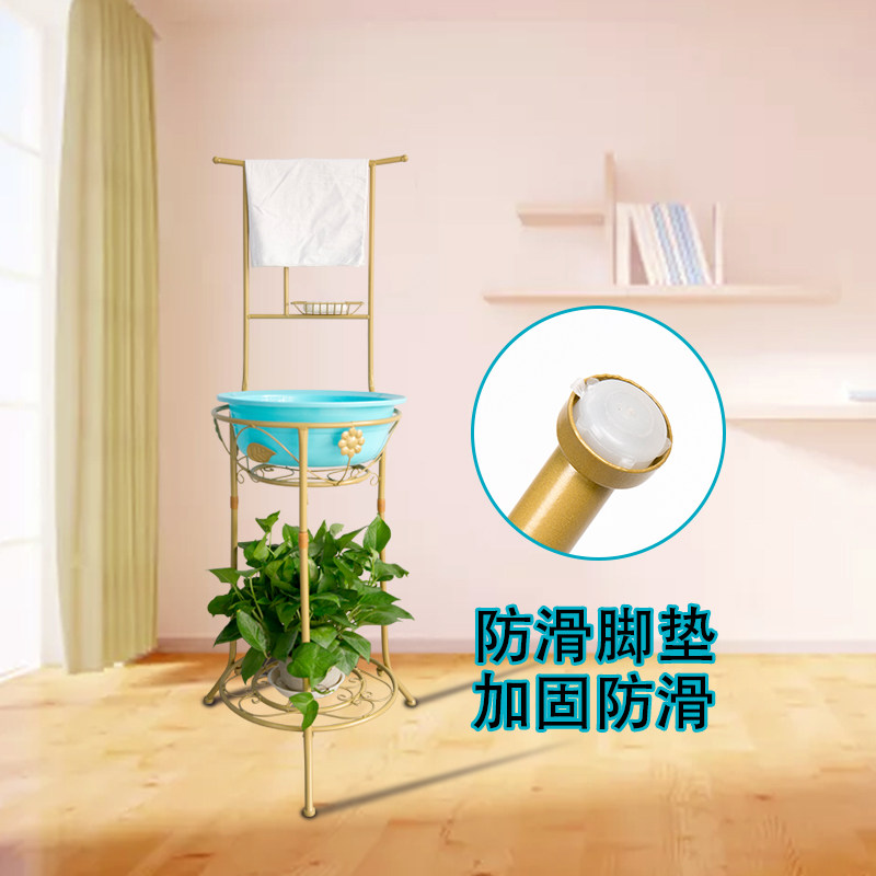 脸盆架洗脸盆架子落地家用多功能简易落地式置物架农村老式面盆架
