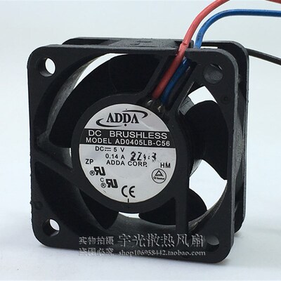 原装ADDA AD0405LB-C56 5V 0.14A 4CM 4020 3线双滚珠散热风扇