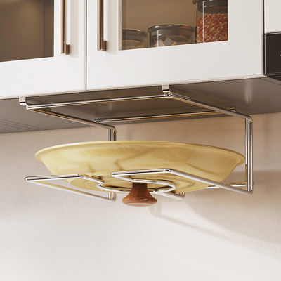 304不锈钢免打孔厨房可放锅盖架子放置器置物架支架收纳架壁挂式