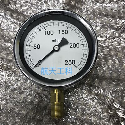 微压气压计 膜盒压力表 YE-100 0-250mbar 直径100mm 螺纹m20x1.5