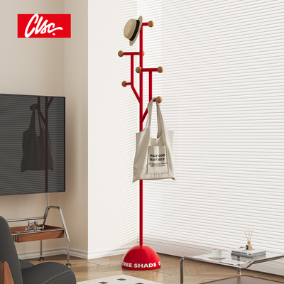 CLSC落地衣帽架金属多杆客厅卧室玄关入户收纳架家用多巴胺挂衣架