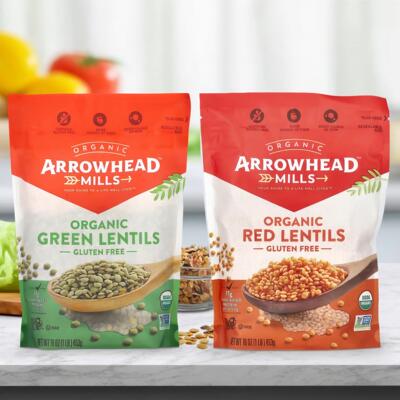 美国Arrowhead Lentils有机红扁豆绿扁豆杂粮无麸高纤维蛋白补铁